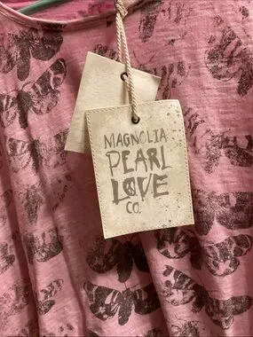 Magnolia Pearl | Tops | Magnolia Pearl Pink Butterfly Print Long Sleeve ...